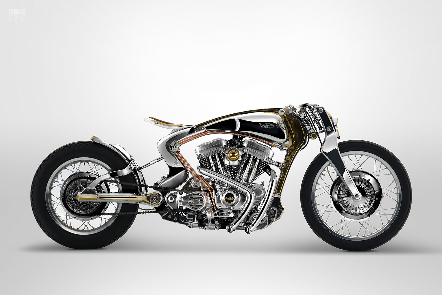 Kinetic Art: A handbuilt board tracker with a Harley Sportster engine…