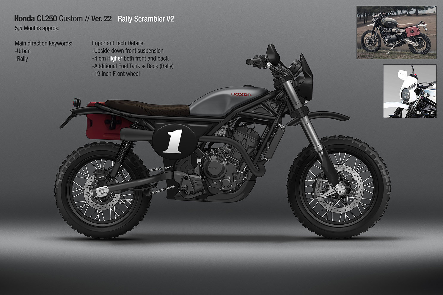 Stone-cold killer: A Honda CL250 café racer with 3D-printed bodywork…